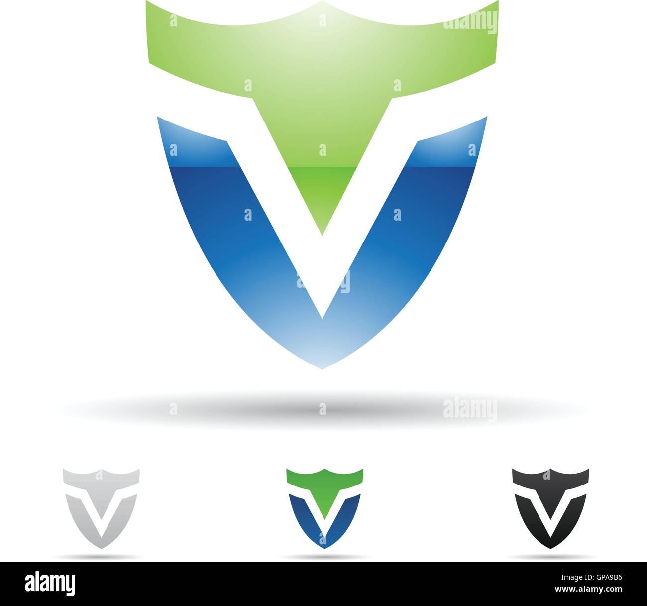 Vector illustration of abstract icons based on the letter V Stock ...