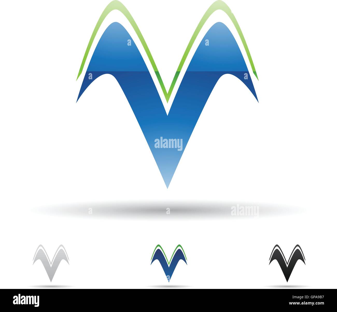 Vector illustration of abstract icons based on the letter V Stock ...