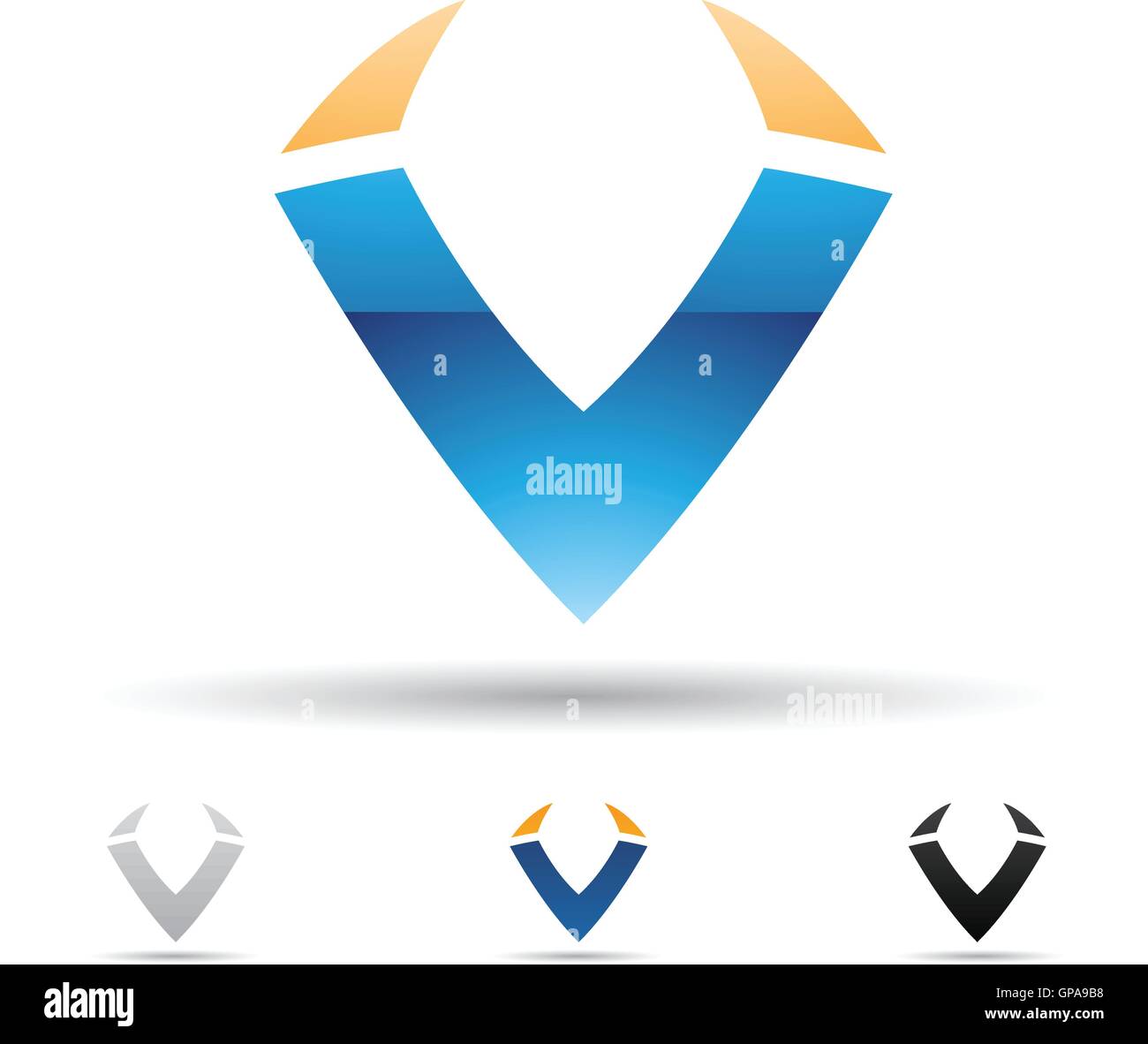 Vector illustration of abstract icons based on the letter V Stock ...