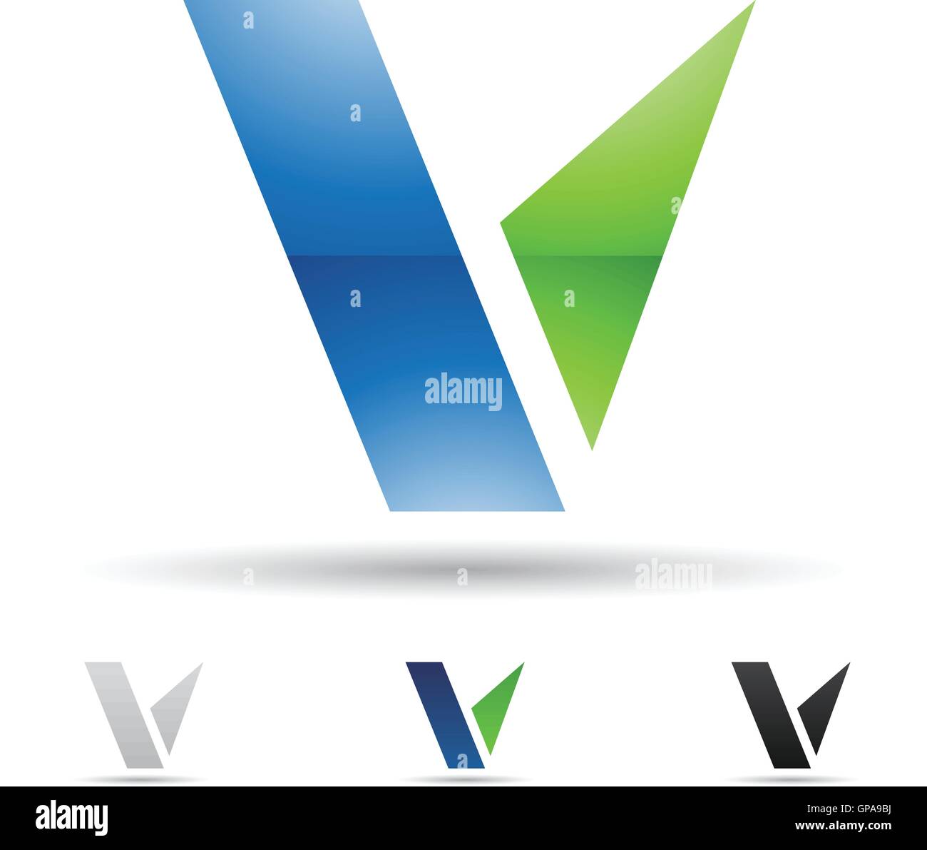 Vector illustration of abstract icons based on the letter V Stock ...