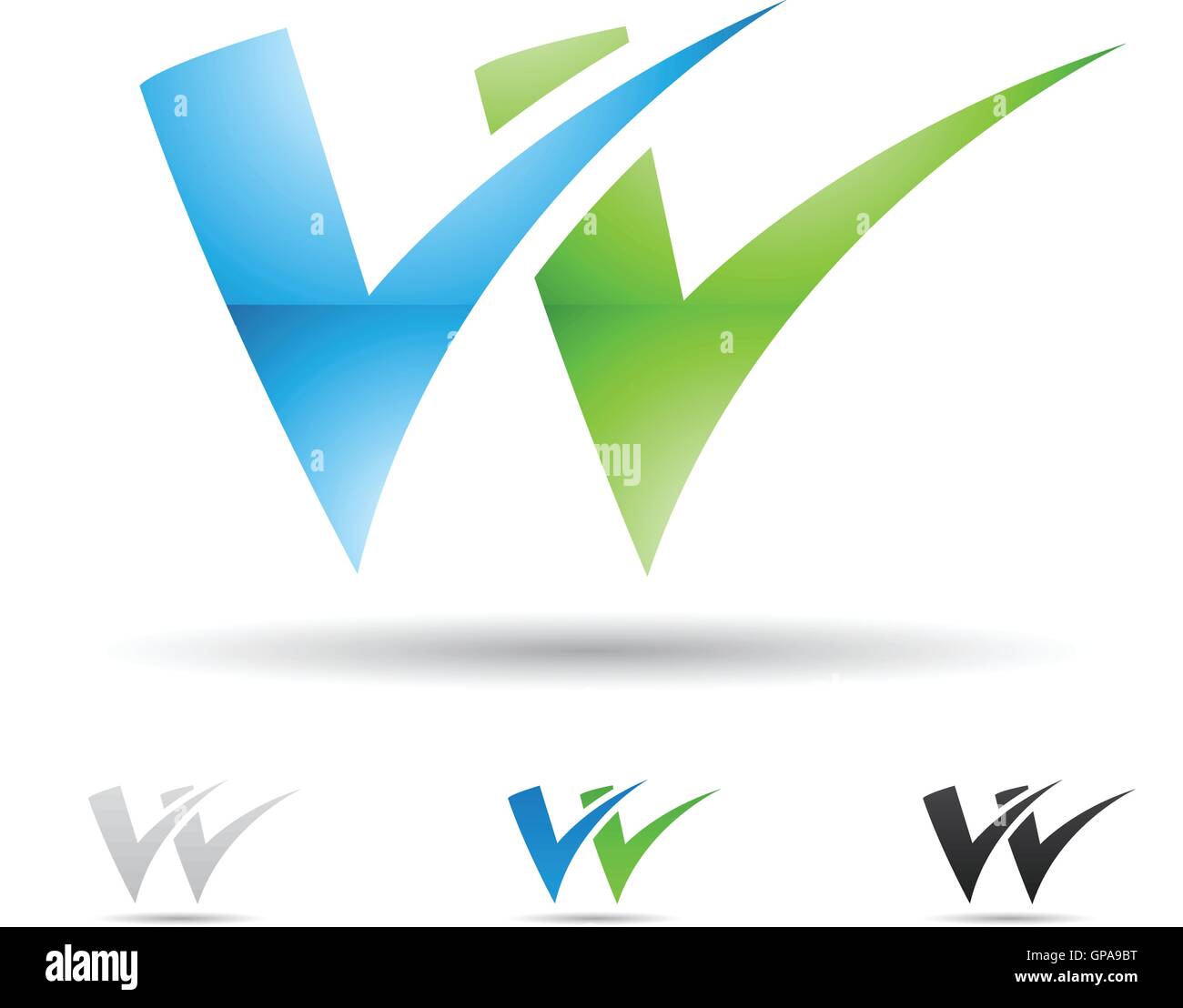 Vector illustration of abstract icons based on the letter W Stock ...