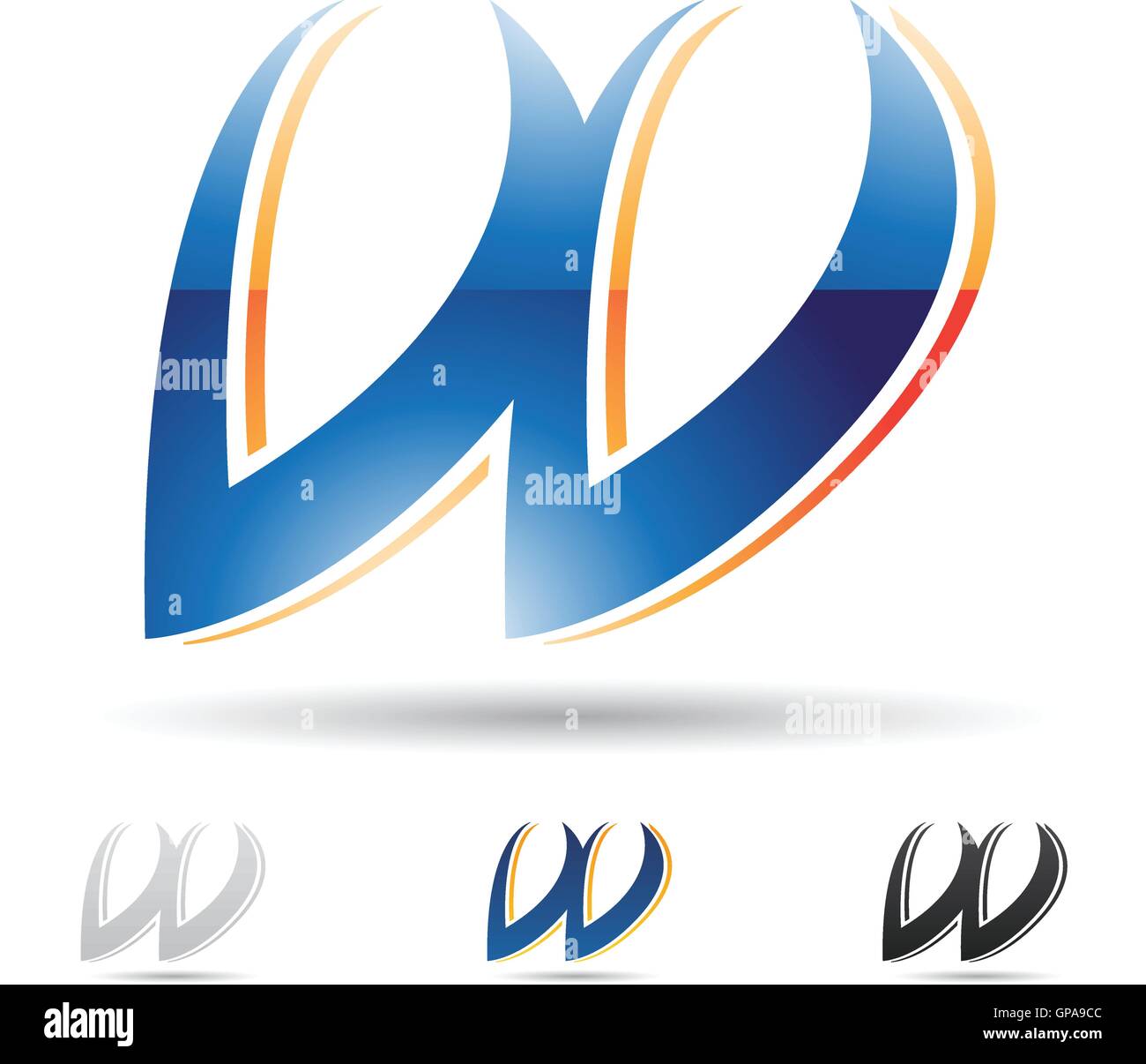 Vector illustration of abstract icons based on the letter W Stock ...