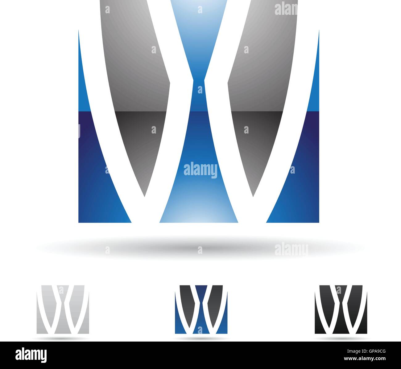 Vector illustration of abstract icons based on the letter W Stock ...