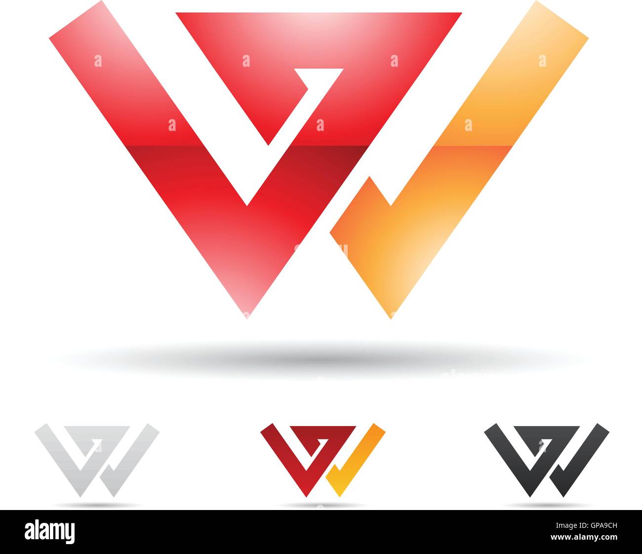 Vector illustration of abstract icons based on the letter W Stock ...