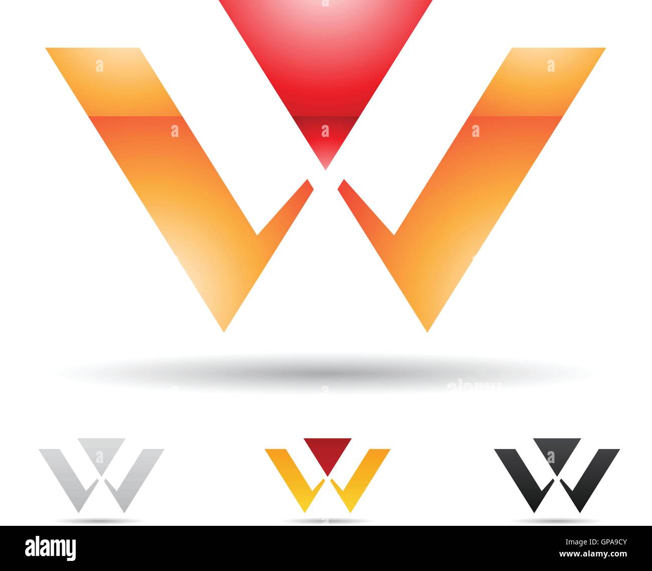 Vector illustration of abstract icons based on the letter W Stock ...