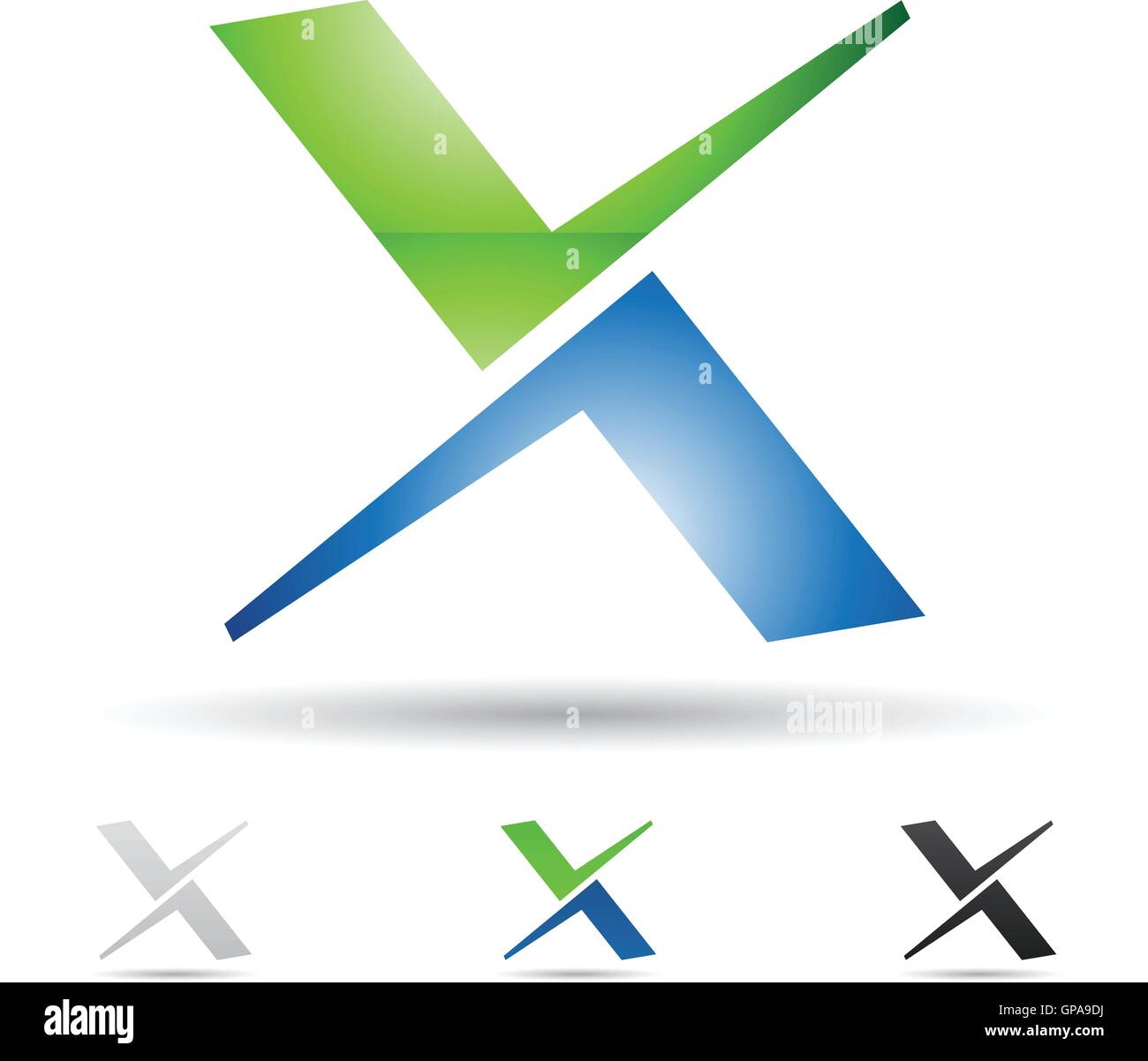Vector illustration of abstract icons based on the letter X Stock ...