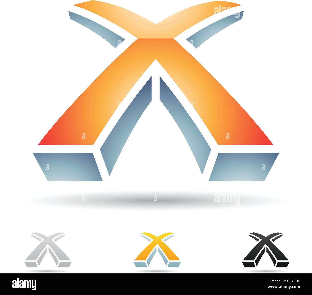 Vector illustration of abstract icons based on the letter X Stock ...