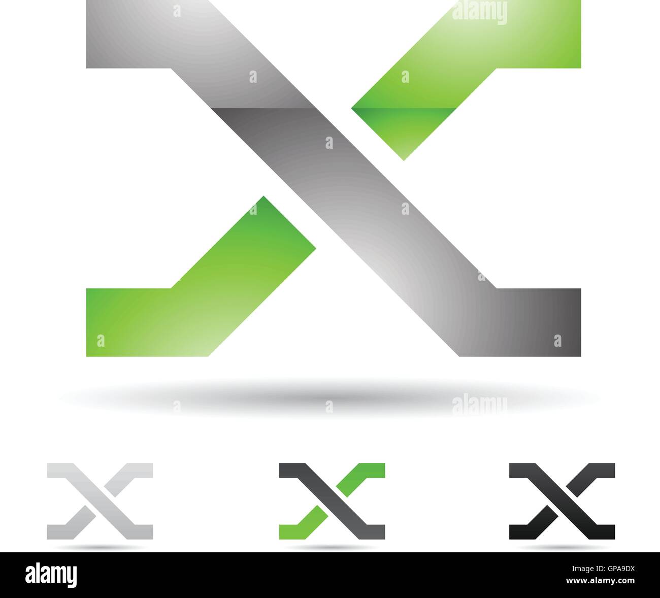 Vector illustration of abstract icons based on the letter X Stock ...