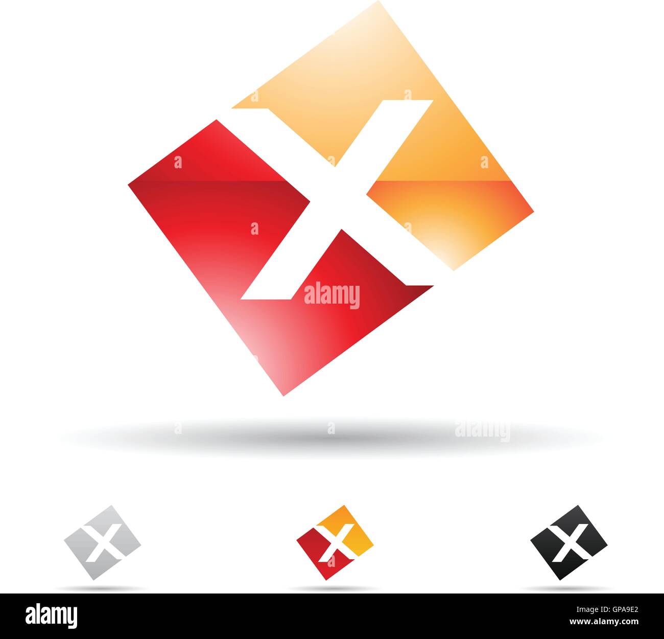 Vector illustration of abstract icons based on the letter X Stock ...