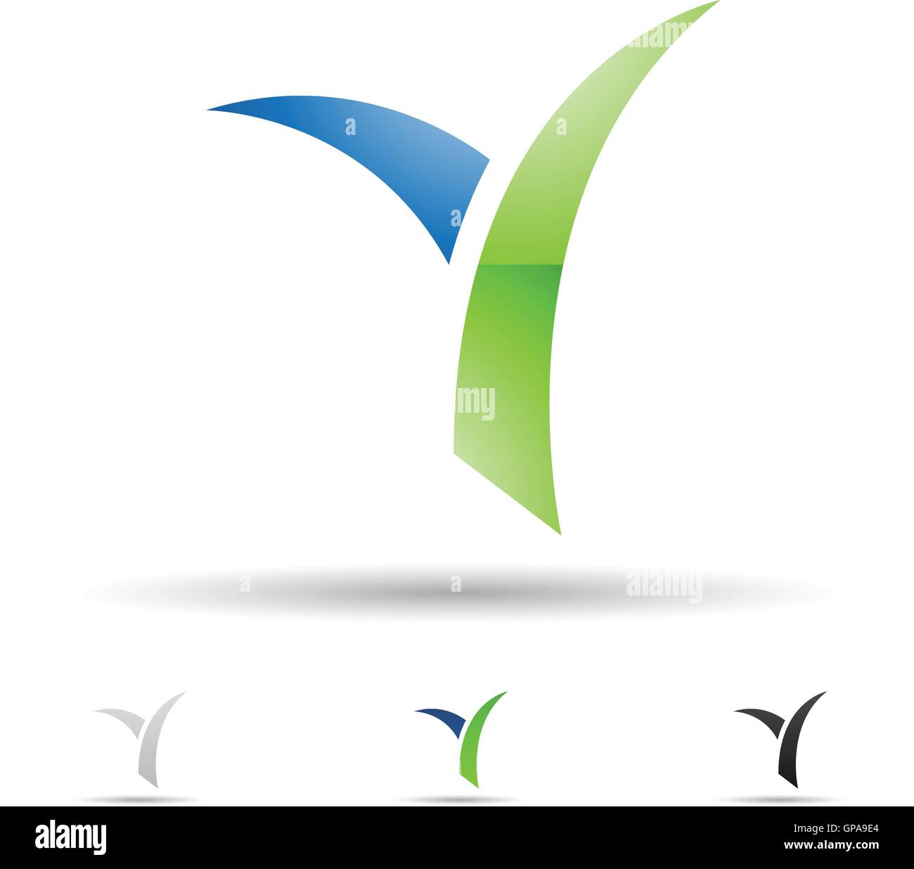 Vector illustration of abstract icons based on the letter Y Stock ...