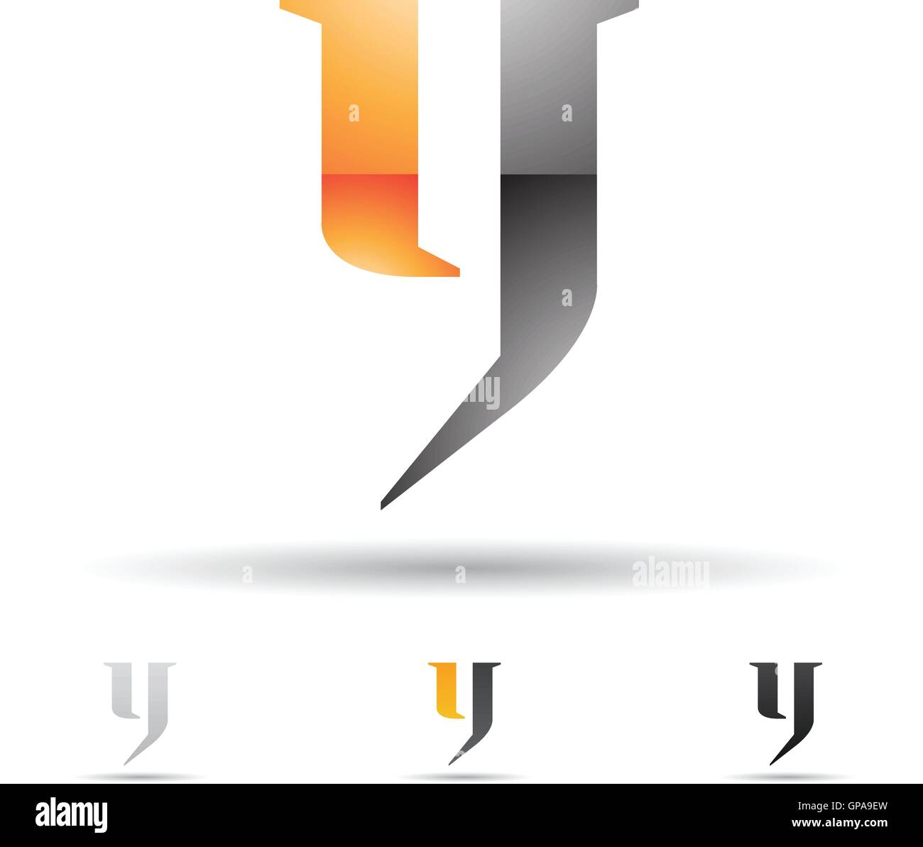 Vector illustration of abstract icons based on the letter Y Stock ...