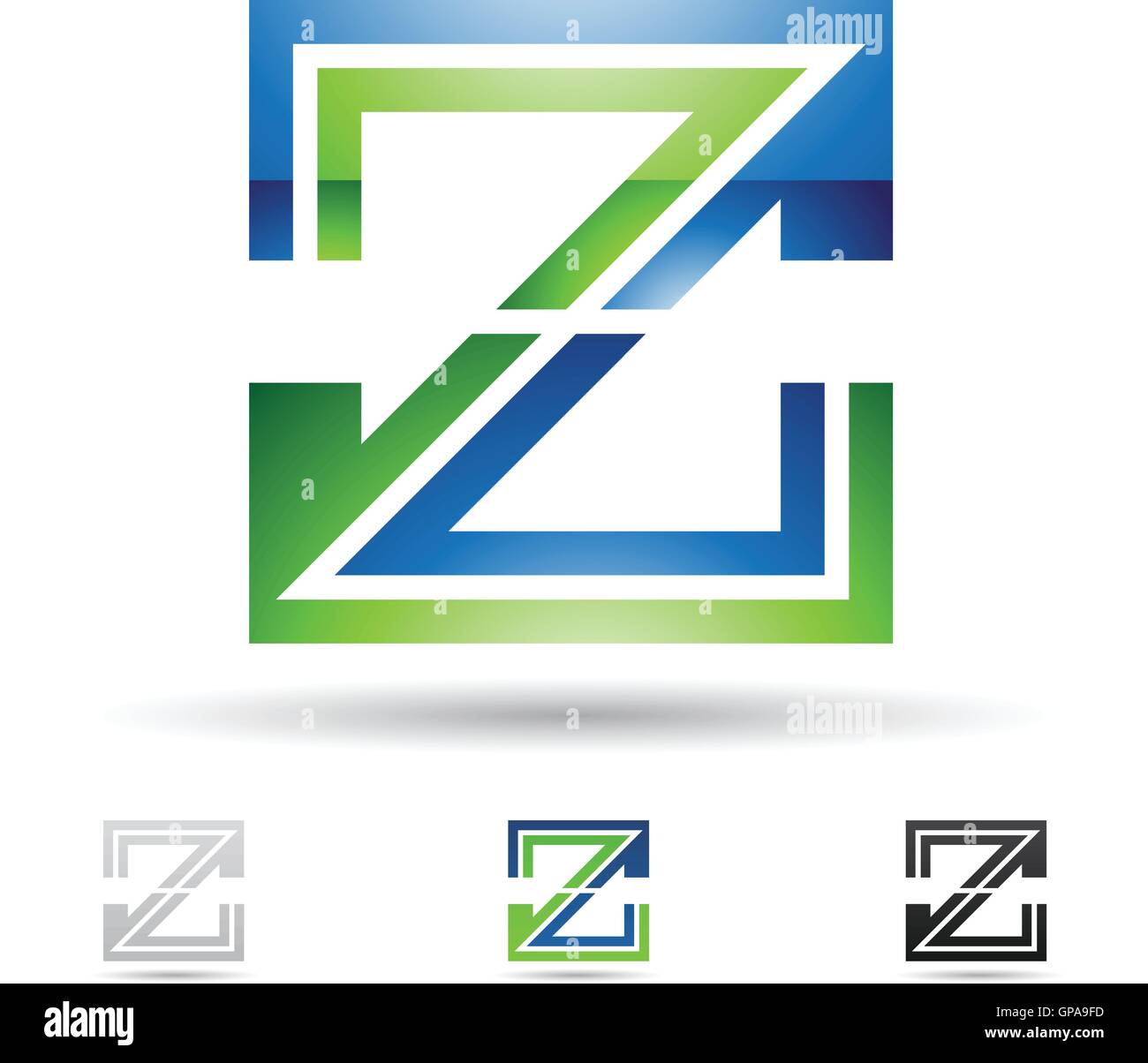 Vector illustration of abstract icons based on the letter Z Stock ...
