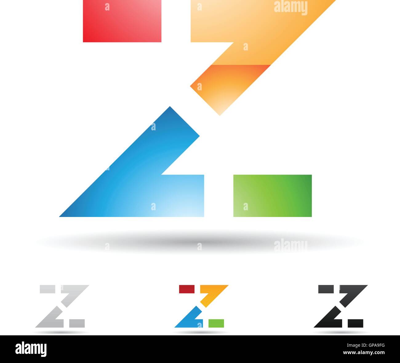 Vector illustration of abstract icons based on the letter Z Stock ...