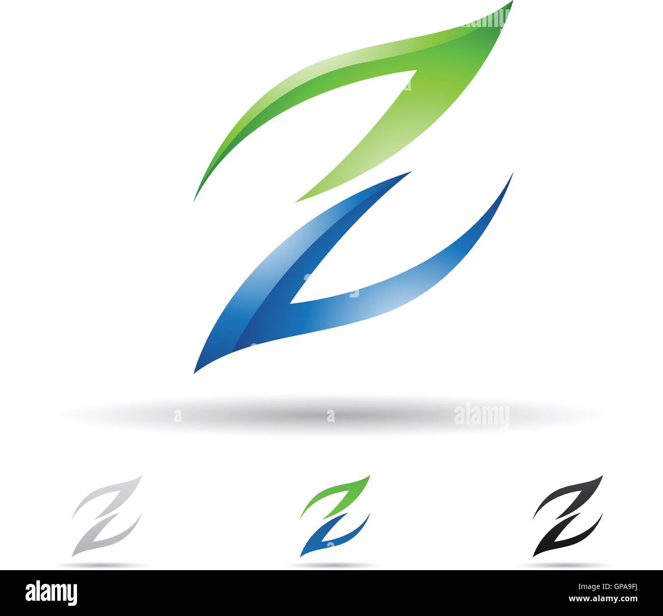 Vector illustration of abstract icons based on the letter Z Stock ...