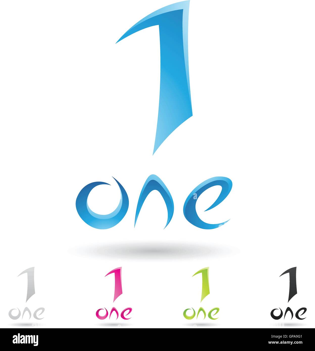 vector illustration of colorful and abstract icons for no: one Stock ...