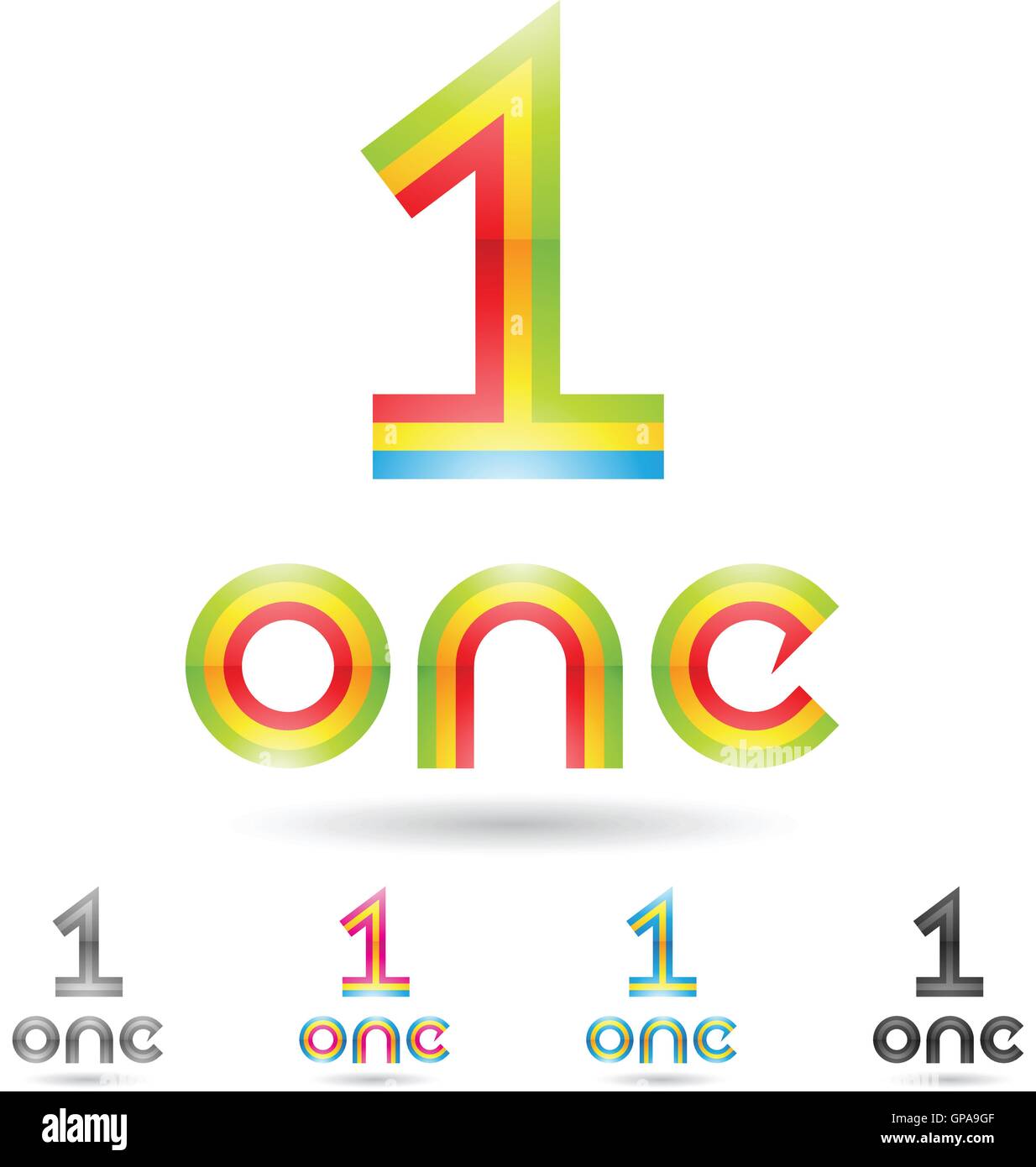 vector illustration of colorful and abstract icons for no one Stock ...