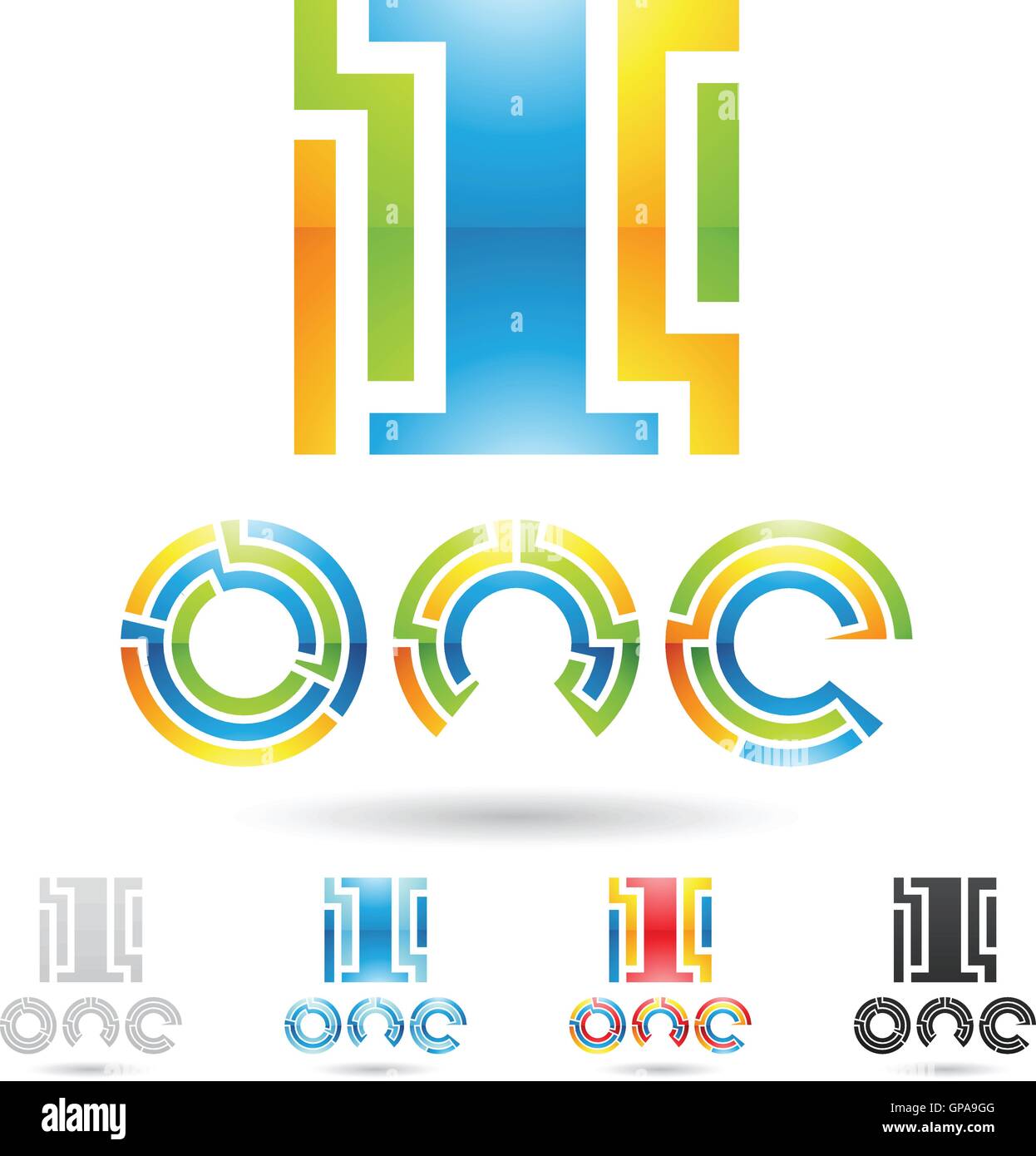 vector illustration of colorful and abstract icons for no one Stock ...