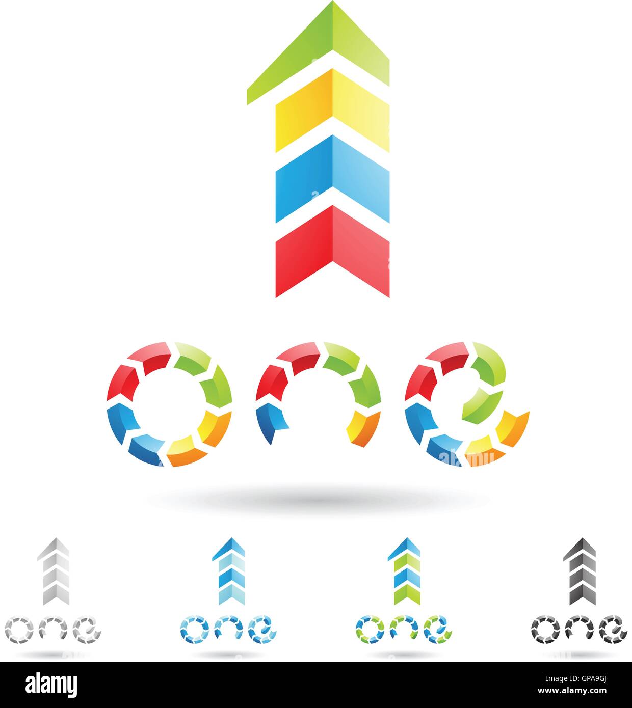 vector illustration of colorful and abstract icons for no one Stock ...