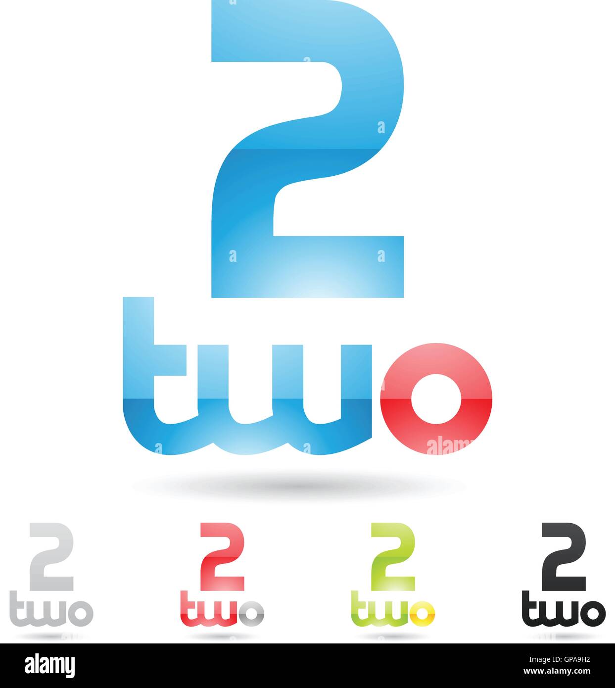 vector illustration of colorful and abstract icons for no two Stock ...