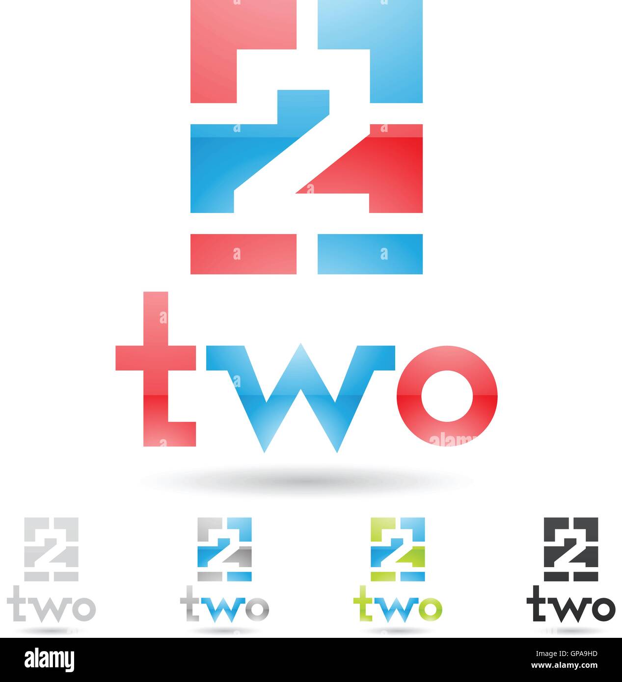vector illustration of colorful and abstract icons for no two Stock ...