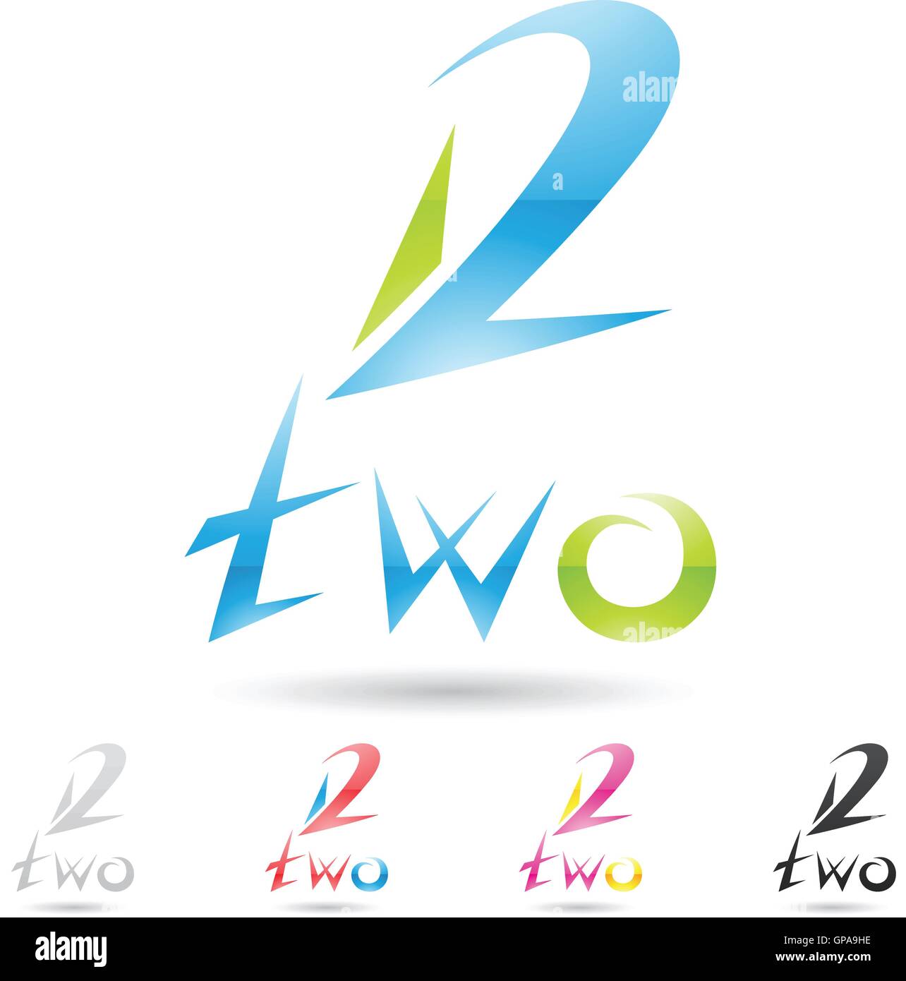 vector illustration of colorful and abstract icons for no two Stock ...