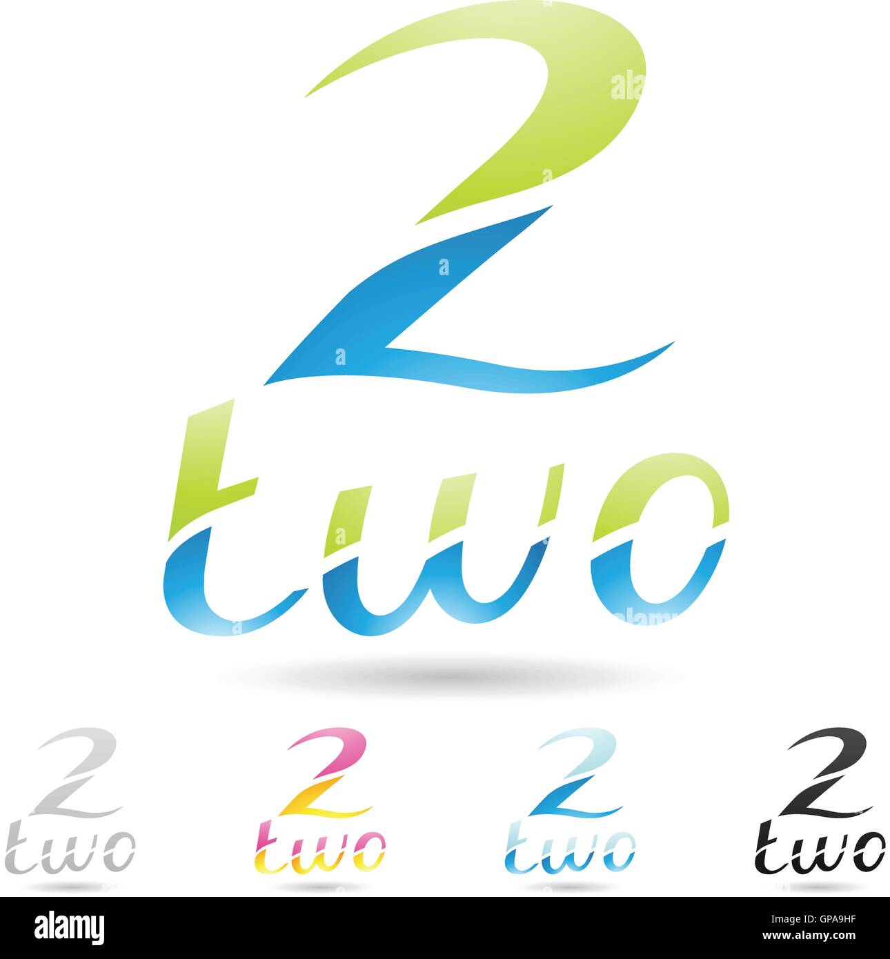 vector illustration of colorful and abstract icons for no two Stock ...