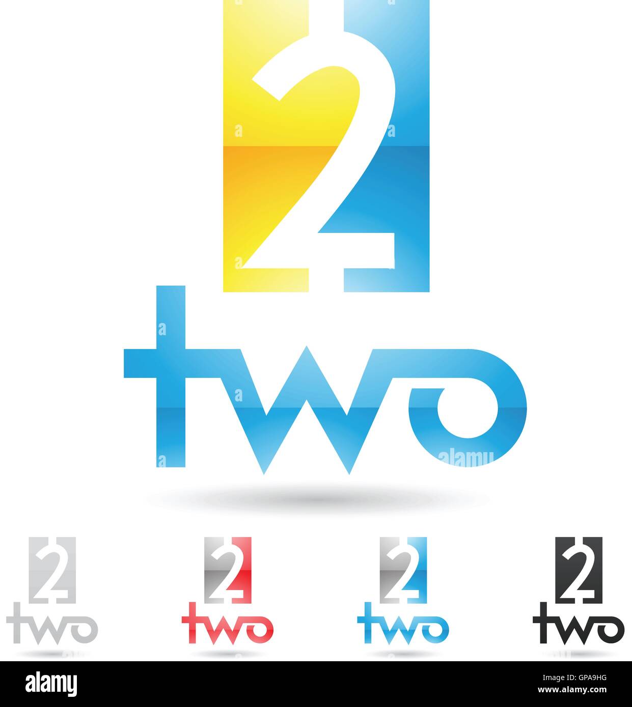 Number no 2 two Stock Vector Images - Alamy