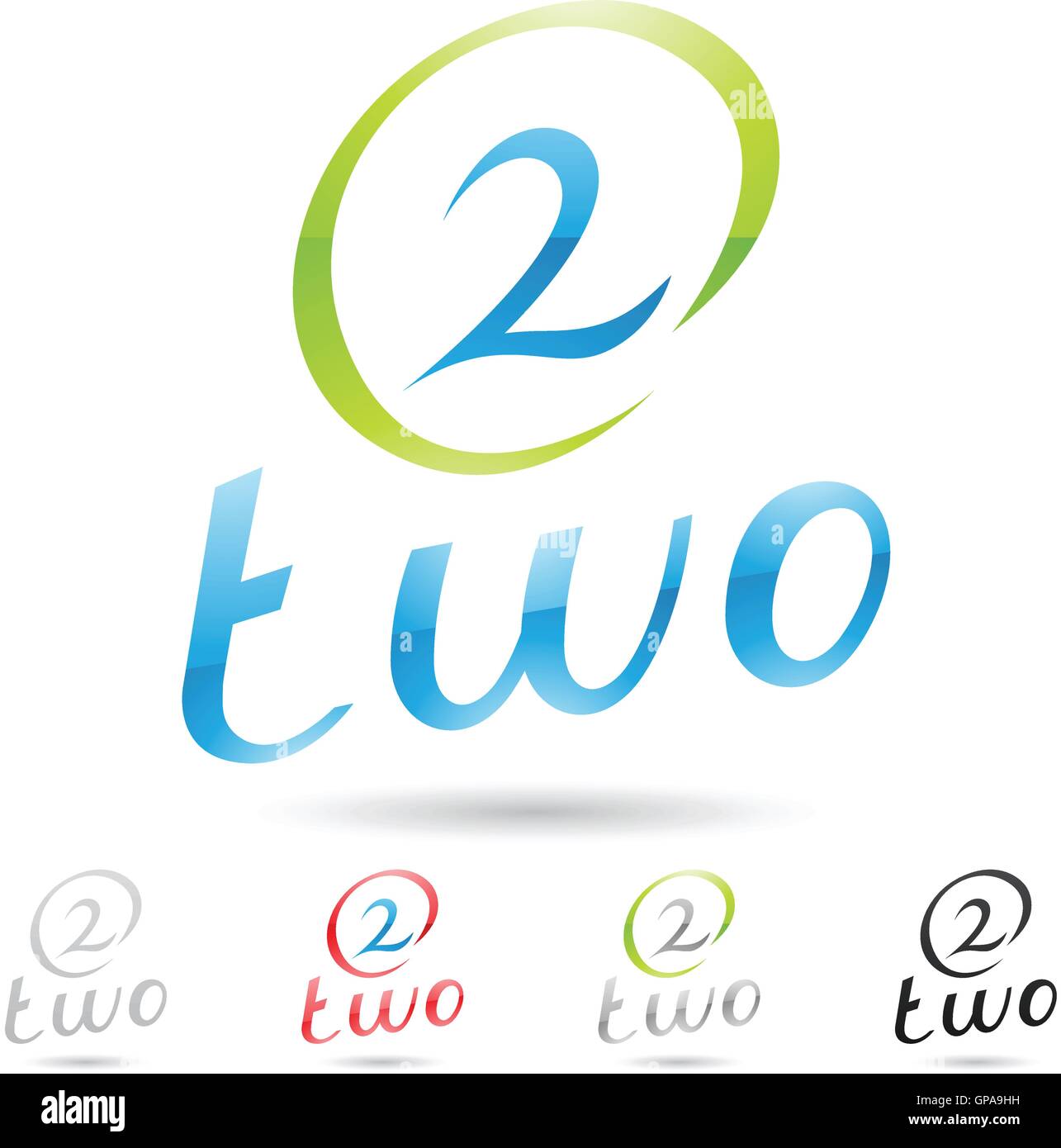vector illustration of colorful and abstract icons for no two Stock ...