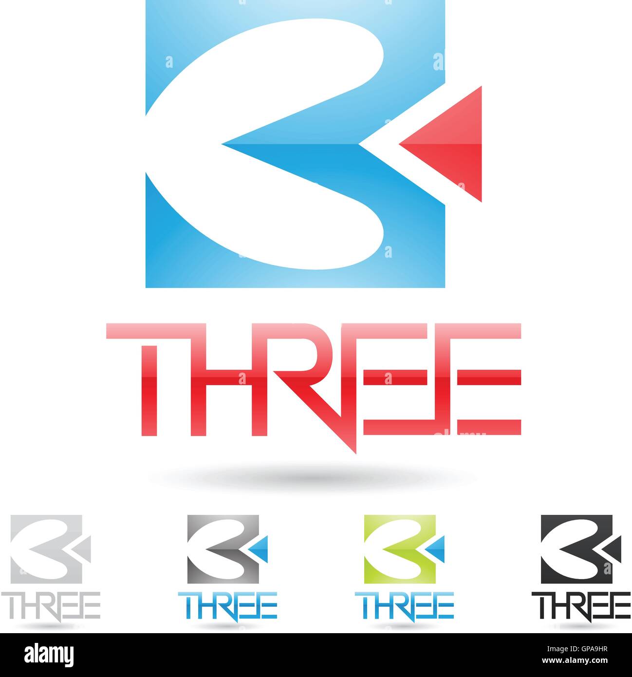 vector illustration of colorful and abstract icons for no three Stock ...
