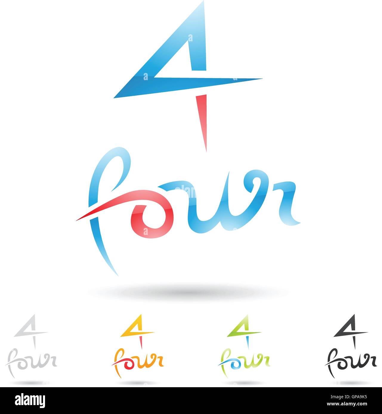 vector illustration of colorful and abstract icons for no four Stock ...