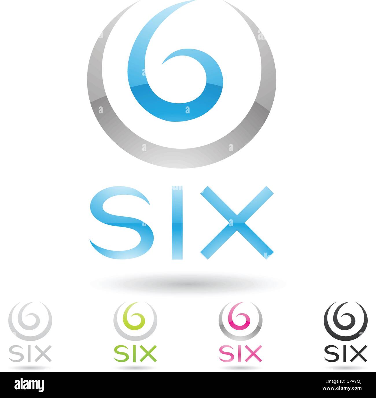 vector illustration of colorful and abstract icons for no six Stock ...