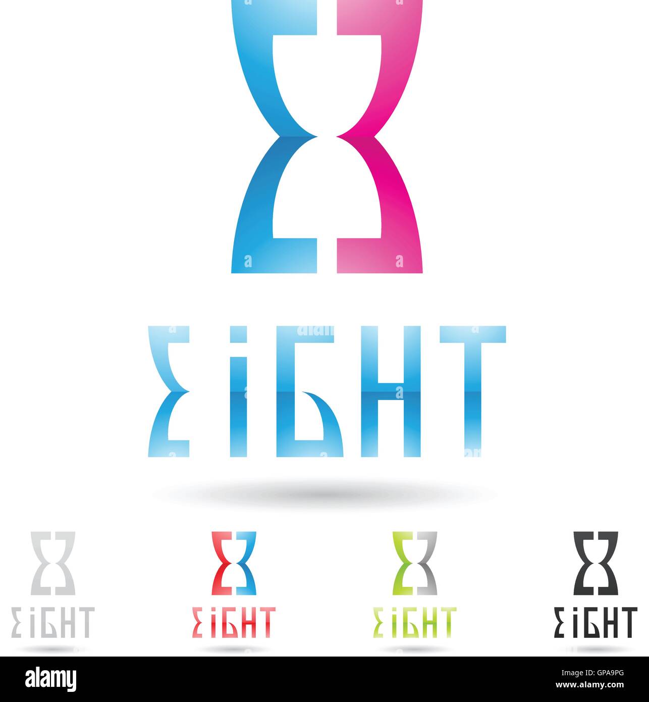 vector illustration of colorful and abstract icons for no eight Stock ...
