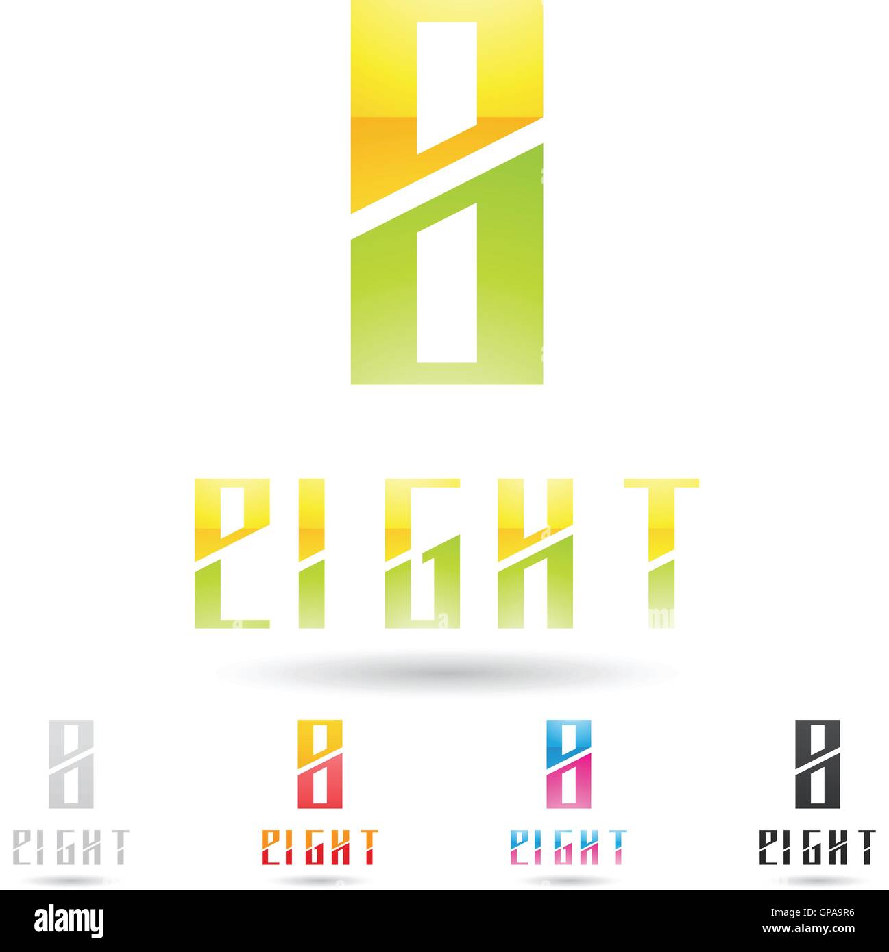 vector illustration of colorful and abstract icons for no eight Stock ...