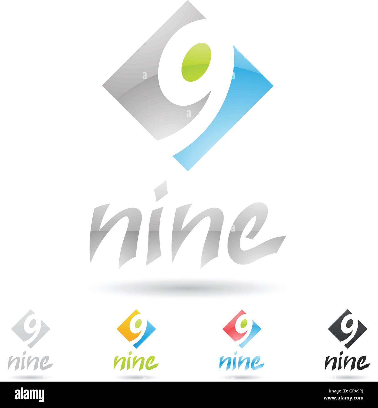 vector illustration of colorful and abstract icons for no nine Stock ...