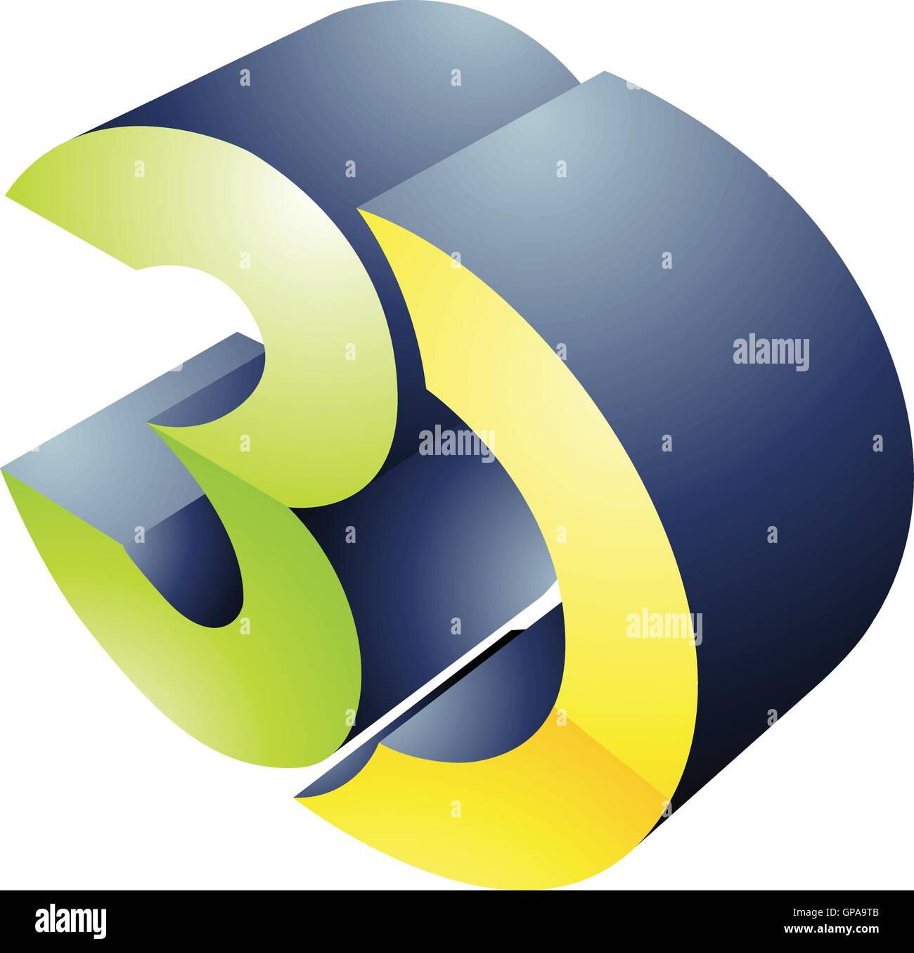 Illustration of 3d Display Technology Symbol isolated on a white ...