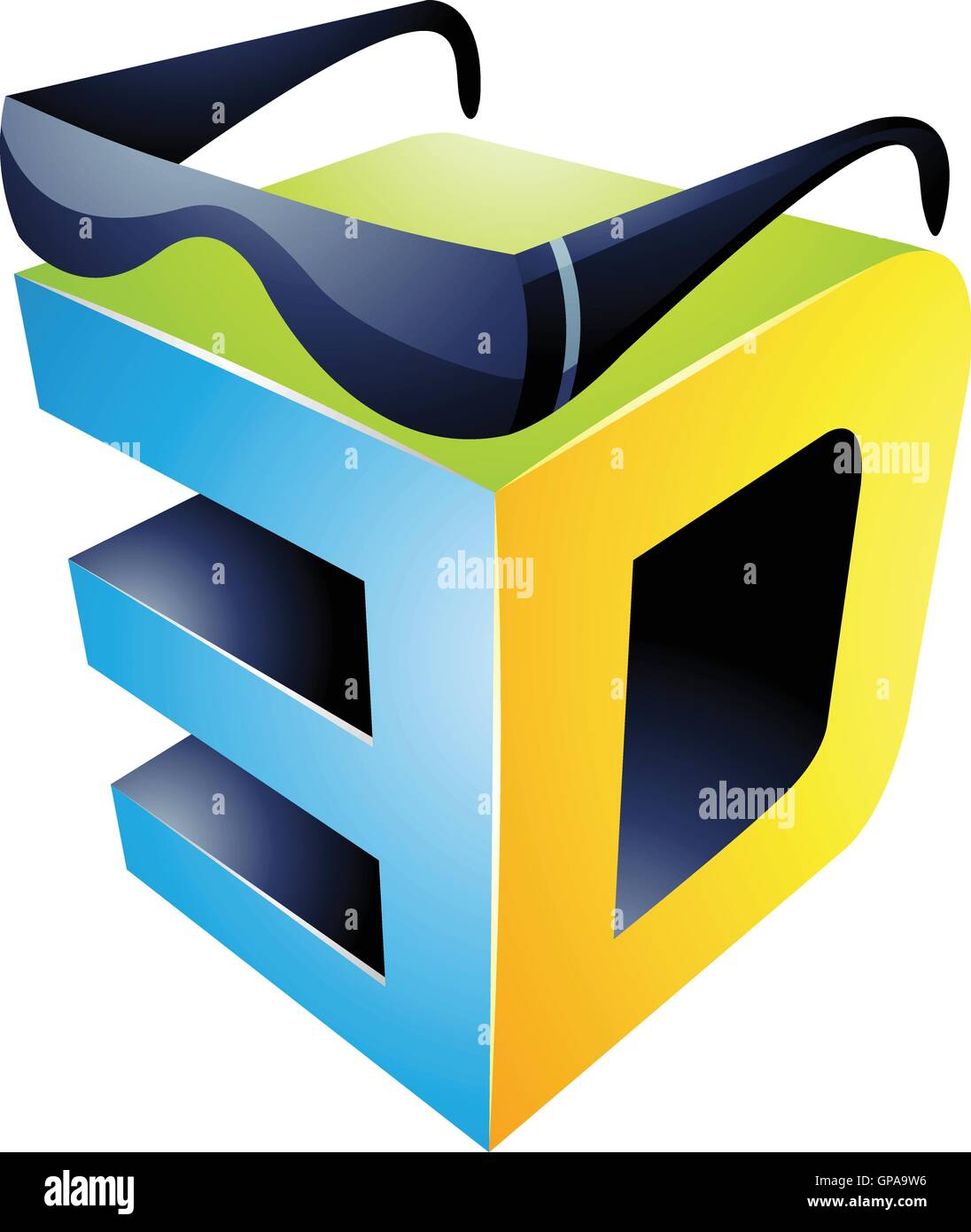 Illustration of 3d Display Technology Symbol isolated on a white ...