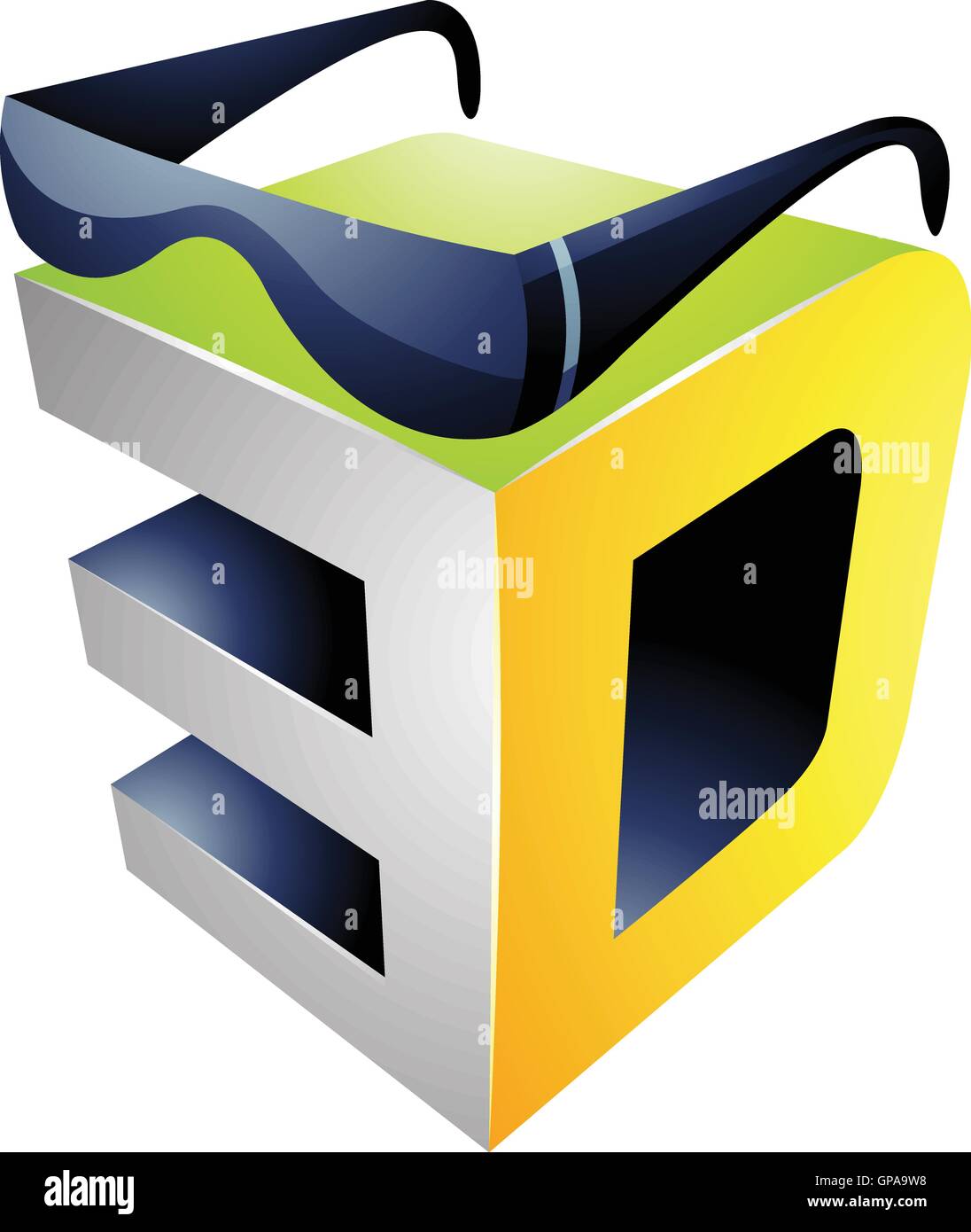 Illustration of 3d Display Technology Symbol isolated on a white ...