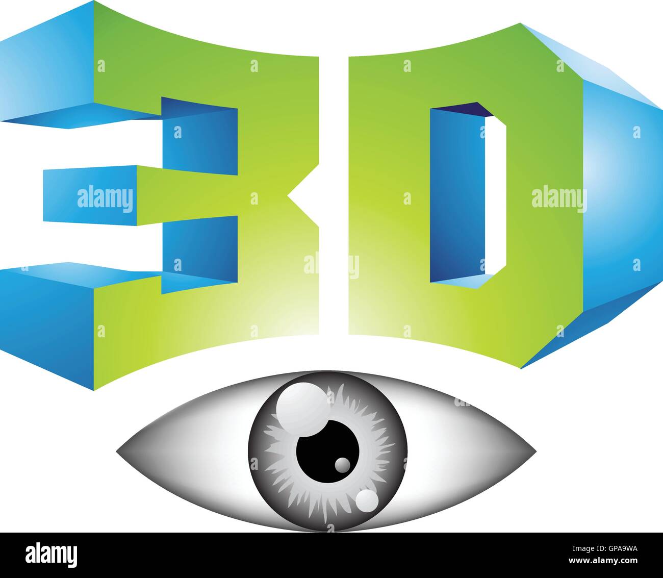 Illustration of 3d Display Technology Symbol isolated on a white ...