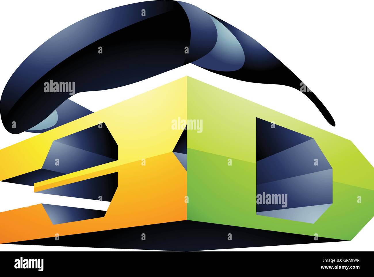 Illustration of 3d Display Technology Symbol isolated on a white ...