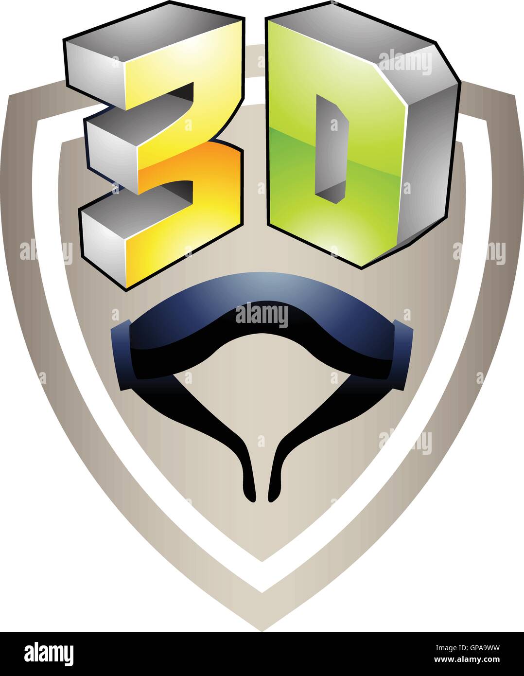 Illustration of 3d Display Technology Symbol isolated on a white ...