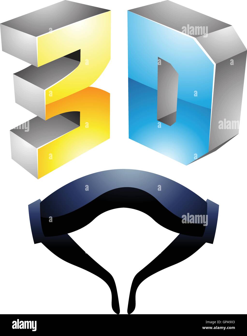 Illustration of 3d Display Technology Symbol isolated on a white ...