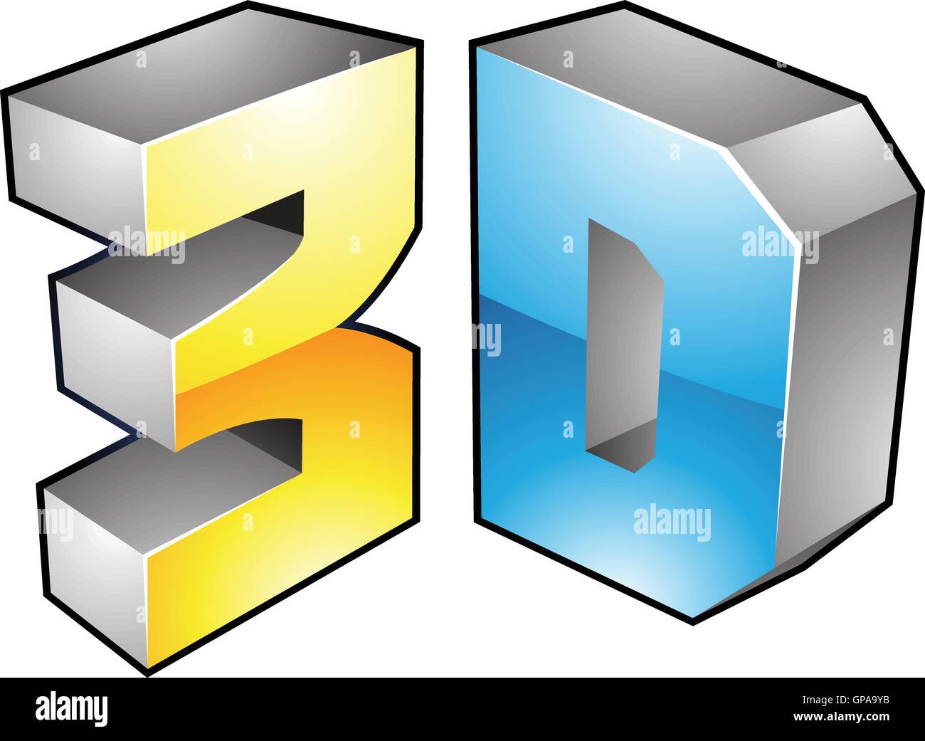 Illustration of 3d Display Technology Symbol isolated on a white ...