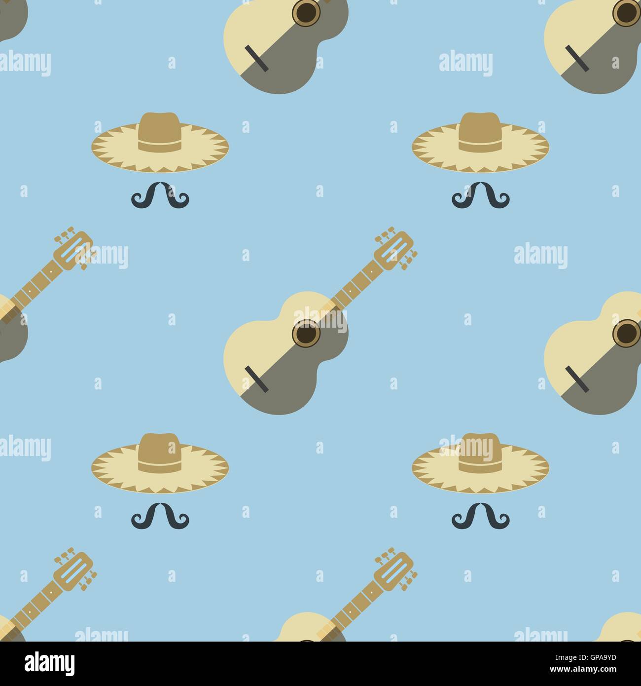 Mexican Guitar Seamless Pattern Stock Vector Image & Art - Alamy