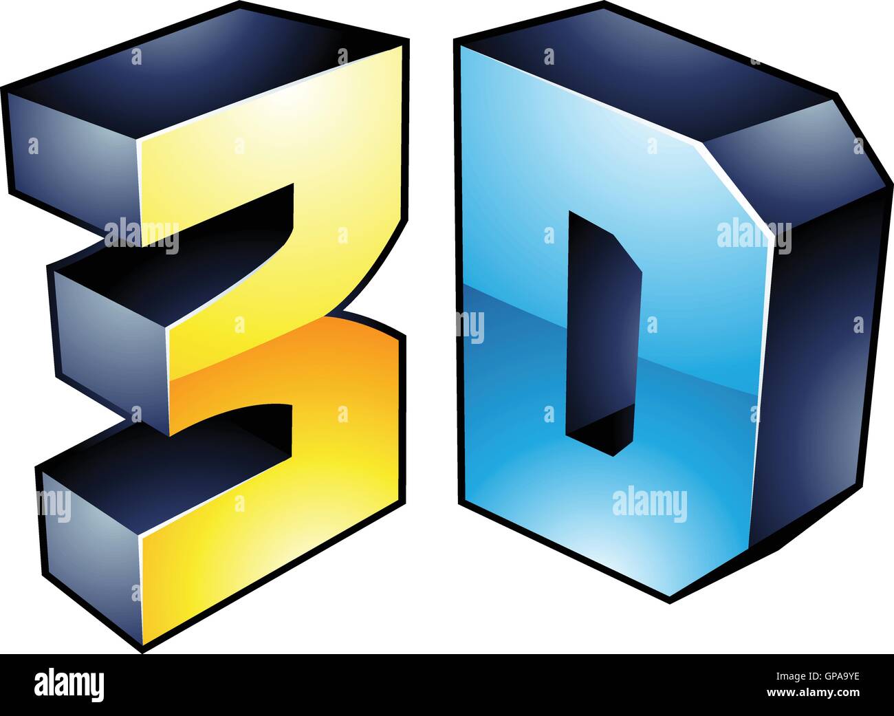 Illustration of 3d Display Technology Symbol isolated on a white ...