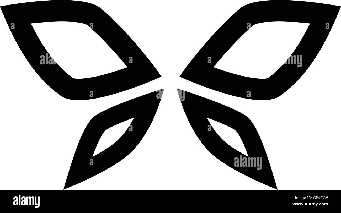 Illustration of Black Butterfly Icon isolated on a white background ...