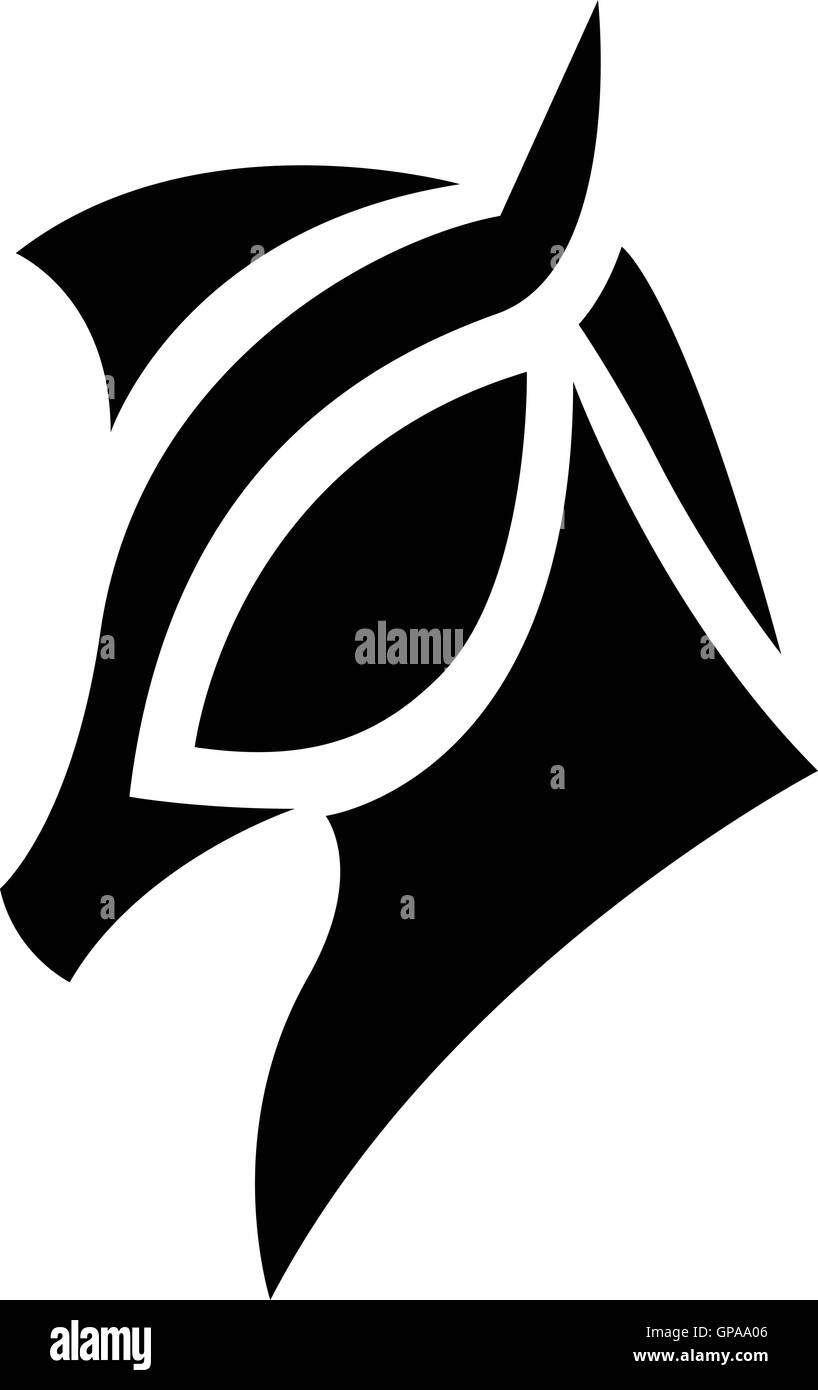 Illustration of Black Horse Icon isolated on a white background Stock ...