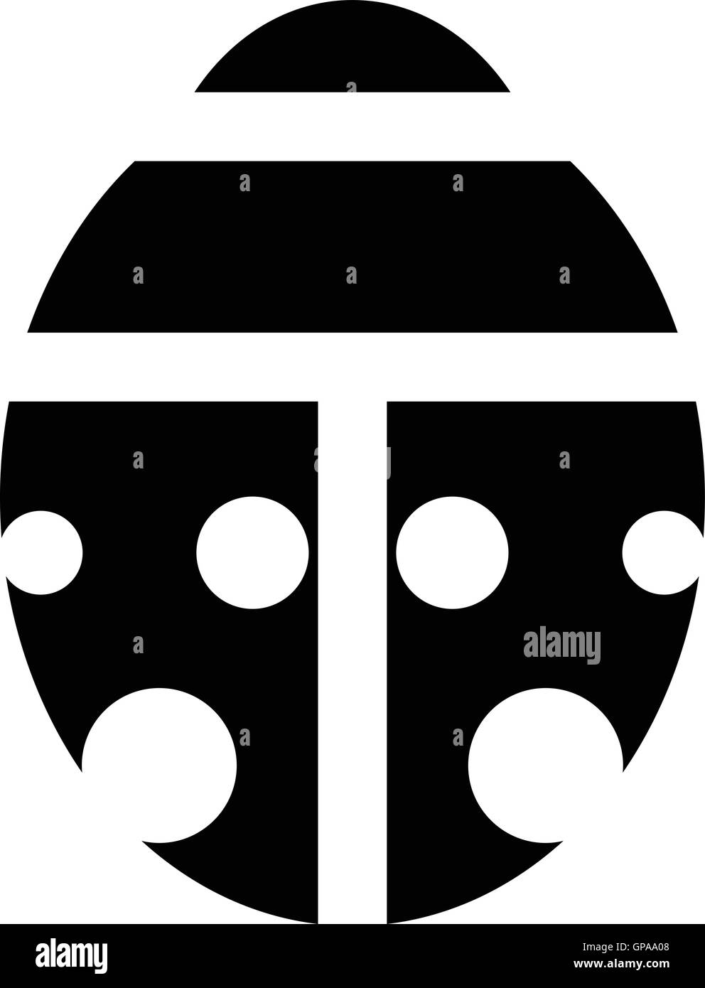 Illustration of Black Ladybug Icon isolated on a white background Stock ...