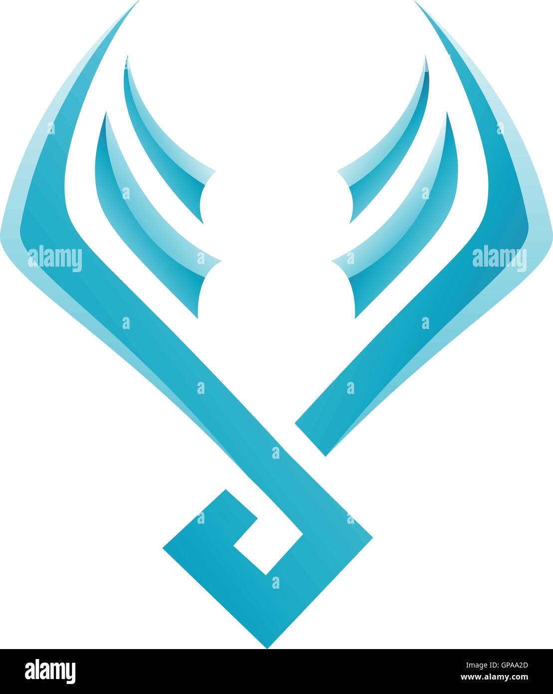 Illustration of Blue Bird Icon isolated on a white background Stock ...