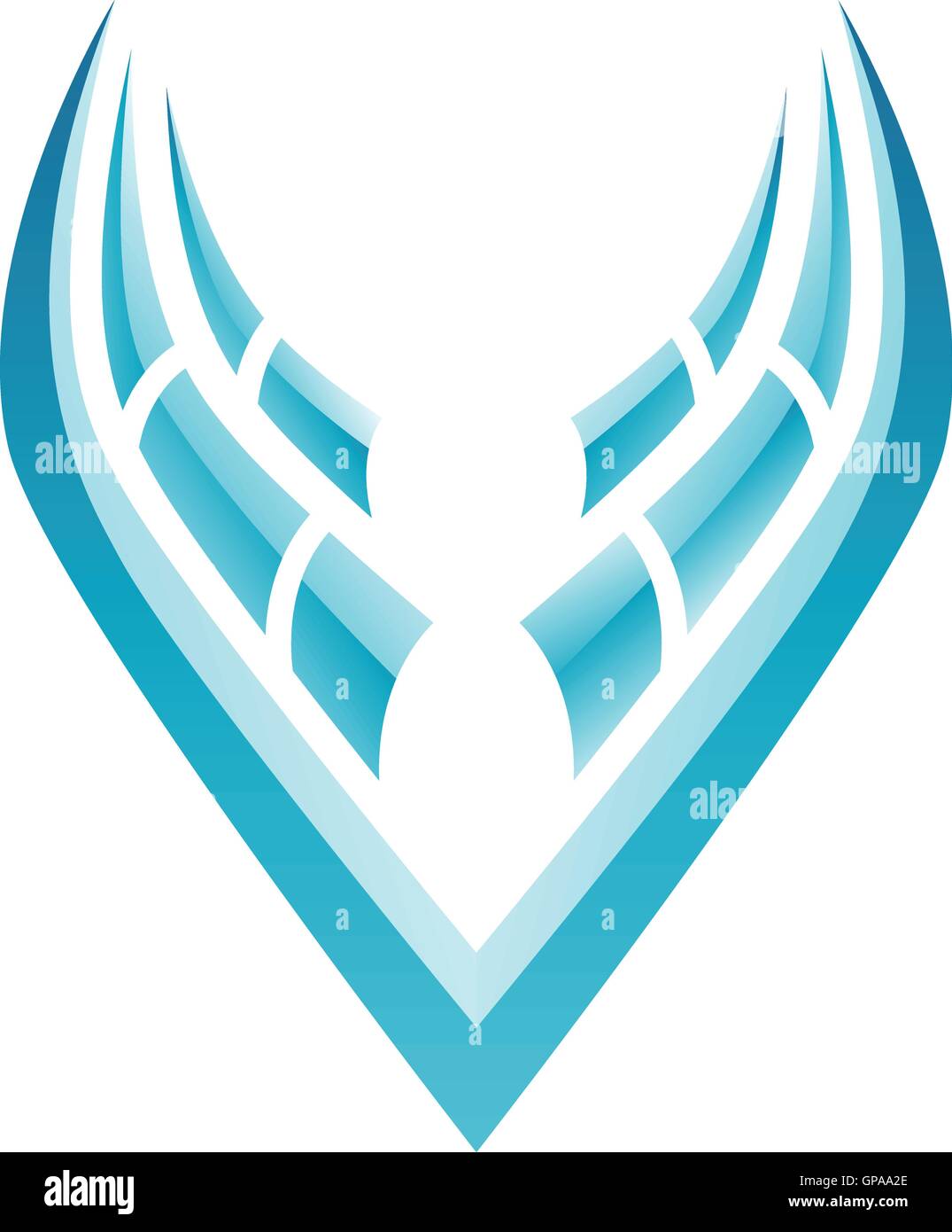 Illustration of Blue Bird Icon isolated on a white background Stock ...