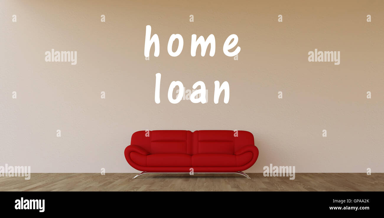Home Loan Concept with Home Interior Art Stock Photo - Alamy